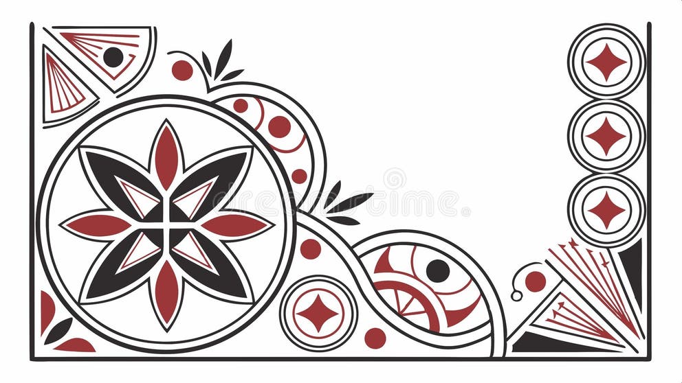 Geometric Pattern Corner Frame, Decorative Design for Modern Layouts ...