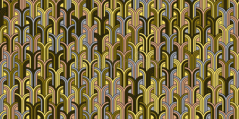 Geometric Pattern with Curve Shape Overlapping Retro Style Stock Vector ...