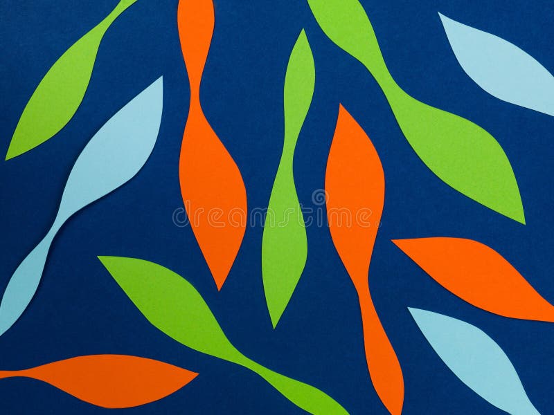 Geometric Pattern of Curves Shapes Against a Blue Background Stock ...
