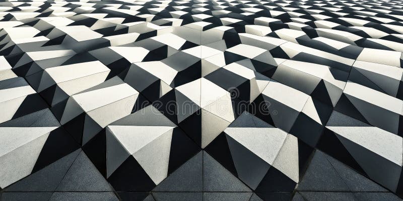 Geometric Pattern of 3d Triangular Shapes on Modern Architectural ...