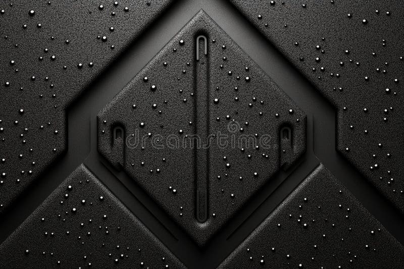 Abstract Black Geometric Pattern with Water Droplets Stock Illustration ...
