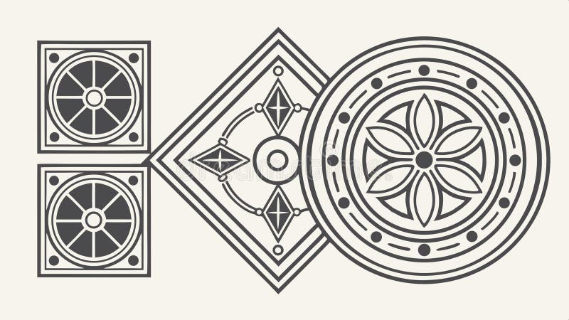 Geometric Pattern Design Featuring Square Motifs with Internal Details ...