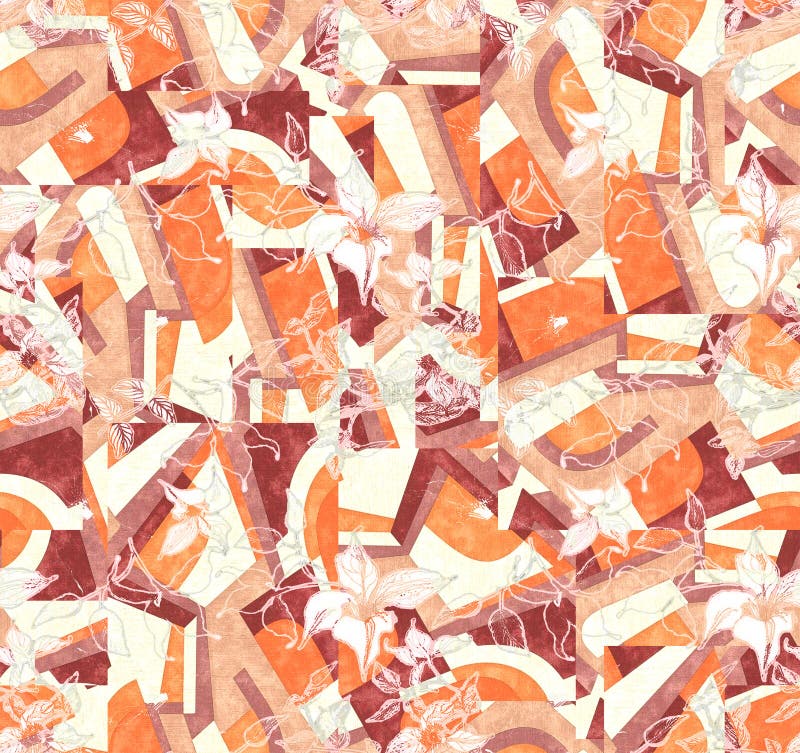 Geometric Pattern Design with Floral Touch Screen Textured Pattern ...