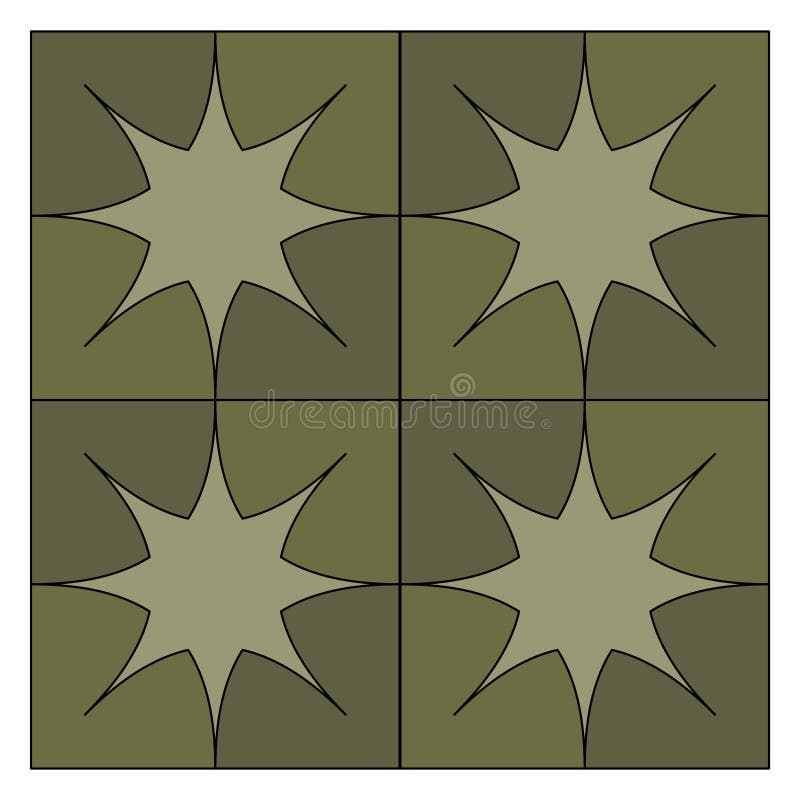 Geometric Pattern Design. Olive Star Tiles. Abstract Symmetry ...