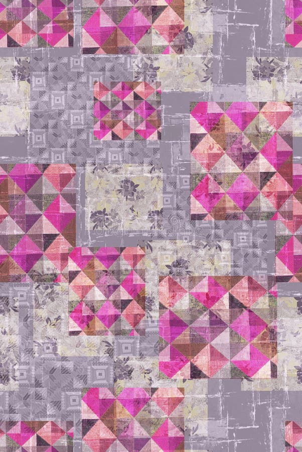 Geometric Pattern Design with Textured Pattern with Colourful Block ...