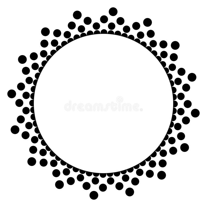 Geometric Pattern Dotted Circle Frame Stock Vector - Illustration of ...