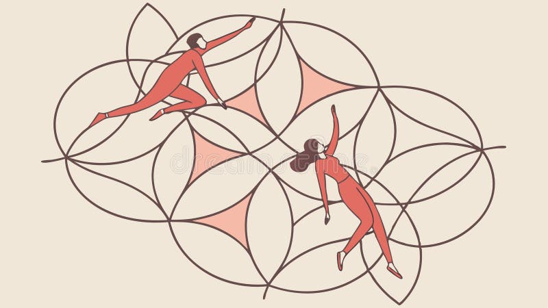 Geometric Pattern with Dynamic Dancer Figures Vector, Vector Design ...