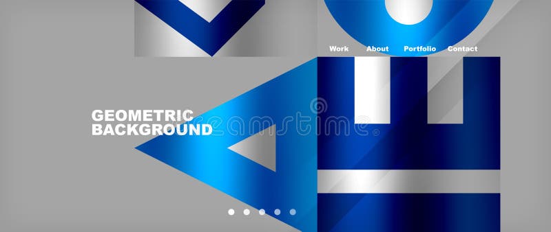 A Geometric Pattern in Electric Blue and Silver Shapes on an Azure ...