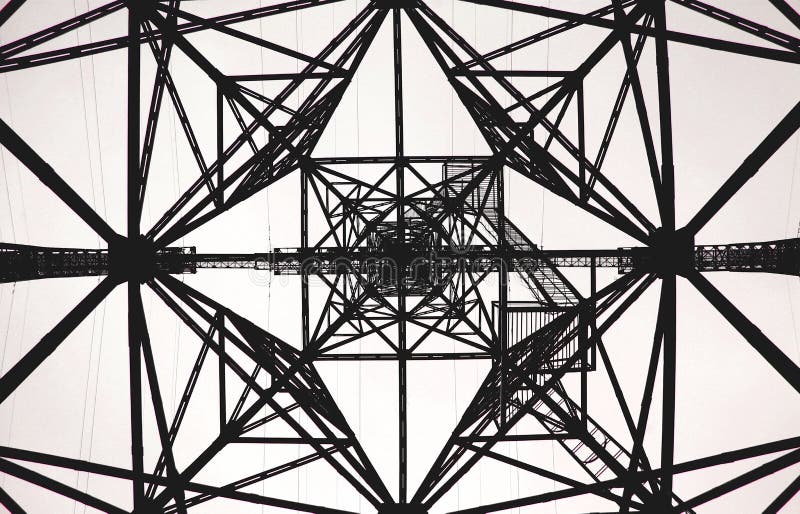 Geometric Pattern Electrical Tower Stock Image - Image of wire, tower ...