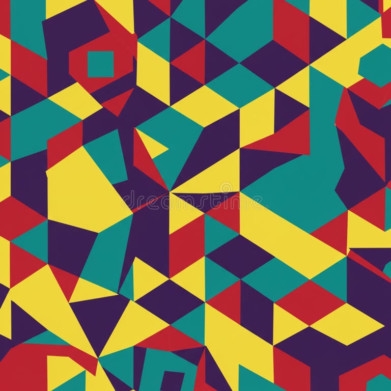 Geometric Pattern Featuring an Array of Overlapping Polygons in Vibrant ...
