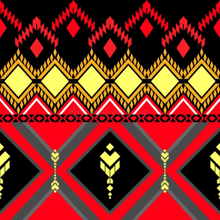 Geometric Ethnic Pattern. Native American Tribal Fabric, Design Vector ...