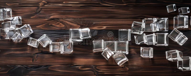 A Geometric Pattern Featuring Clear Glass Cubes in Various Sizes ...