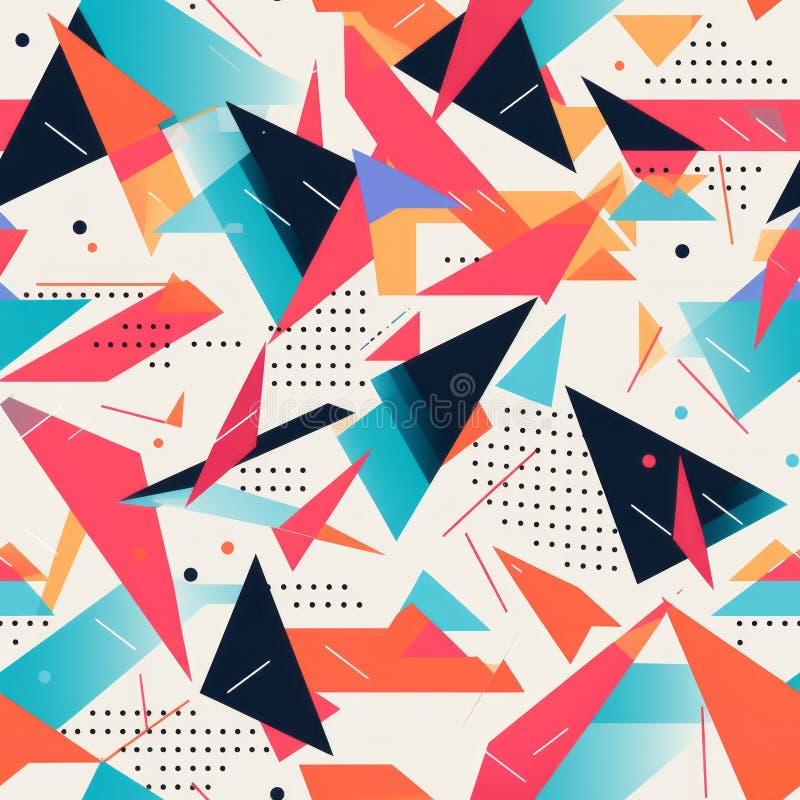 Colorful Geometric Pattern with Pop Art-inspired Compositions Stock ...