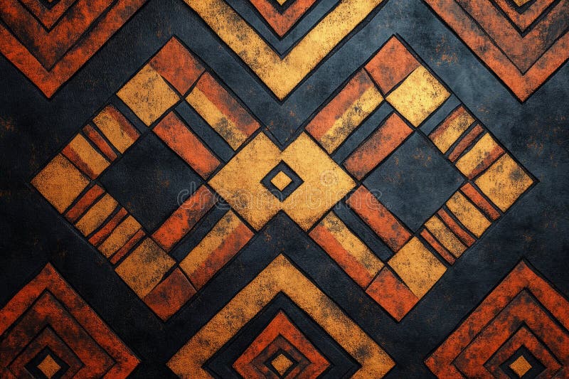 Geometric Pattern Featuring Gold and Copper Hues Creates a Captivating ...