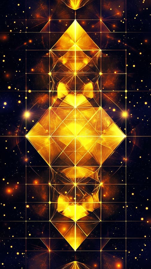 Geometric Pattern Featuring Golden Triangles on a Dark Background ...