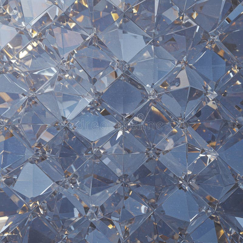 Geometric Pattern Featuring a Grid of Reflective, Three-dimensional ...