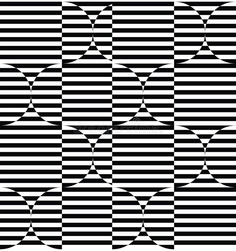 Geometric Pattern Featuring Horizontal Stripes Intersected by Circular ...