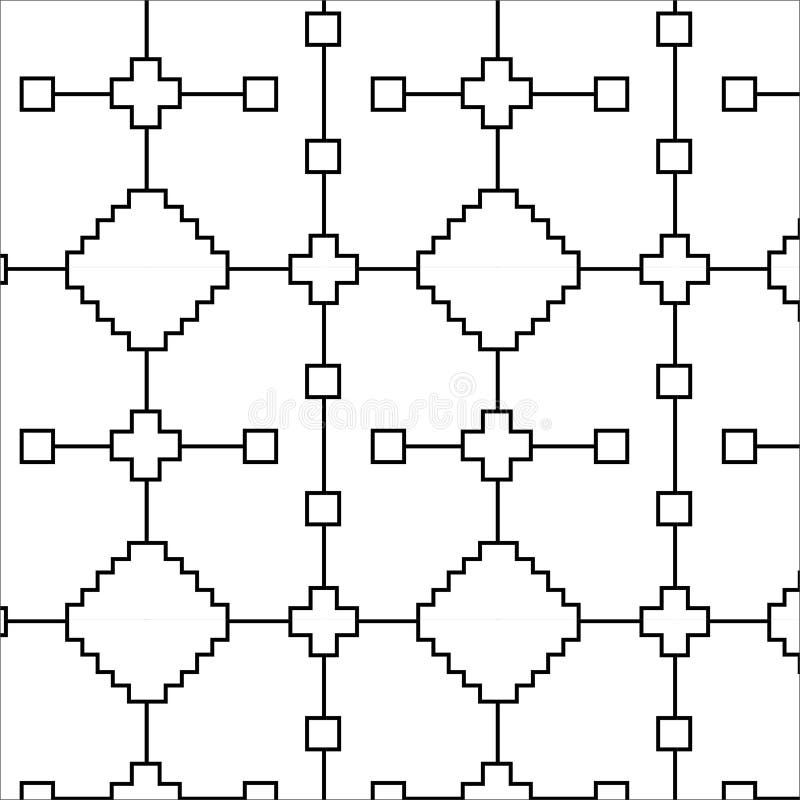 Geometric Pattern Featuring Interconnected Squares and Diamond Shapes ...