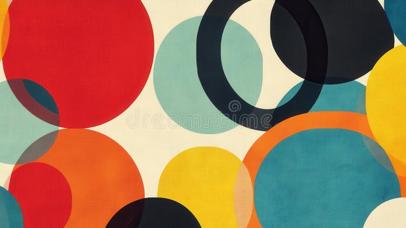 Vibrant Geometric Composition Featuring Interlocking Circles Bold ...