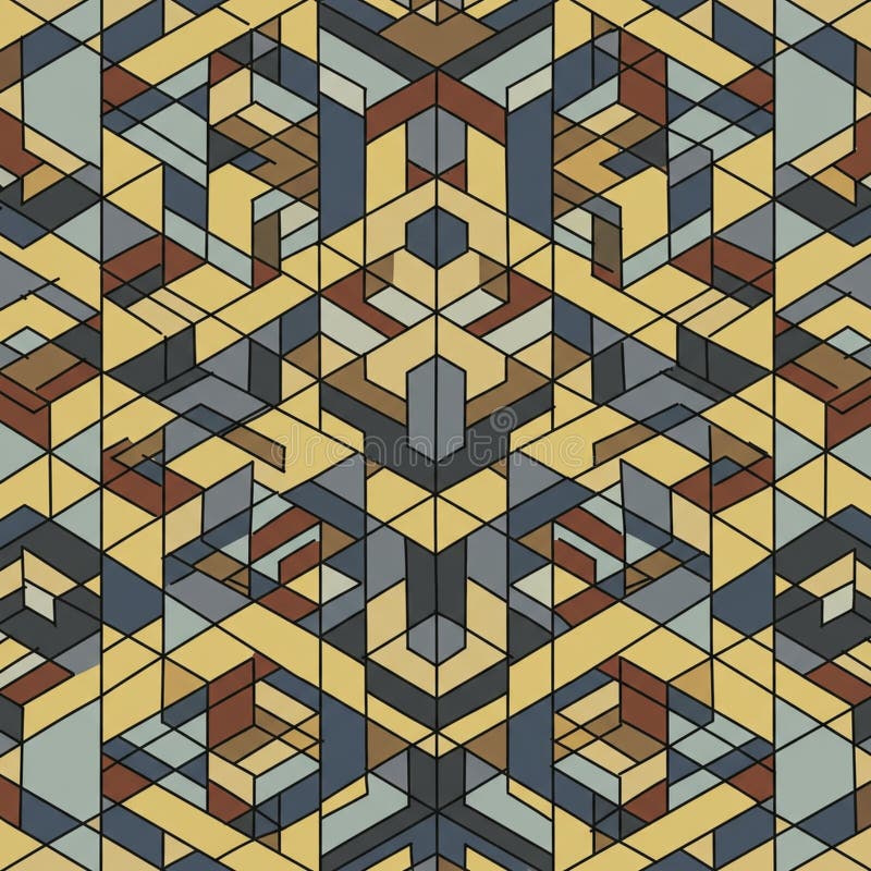 Geometric Pattern Featuring an Intricate Arrangement of Interlocking ...