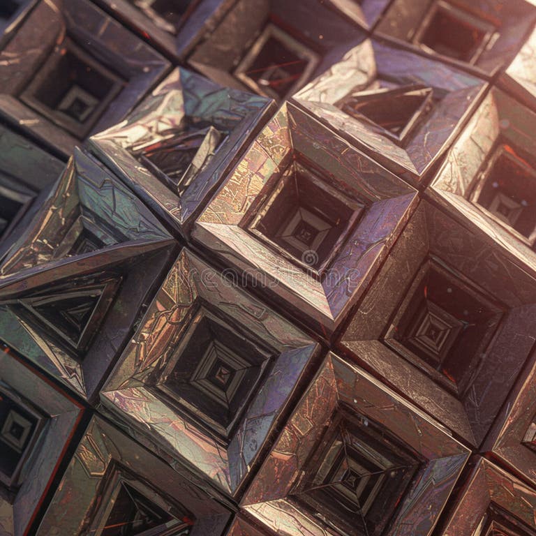 Geometric Pattern Featuring a Repeating Arrangement of Square Pyramidal ...