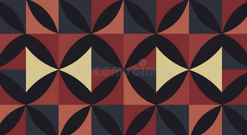 Geometric Pattern Featuring a Repetitive Design with Overlapping Curved ...