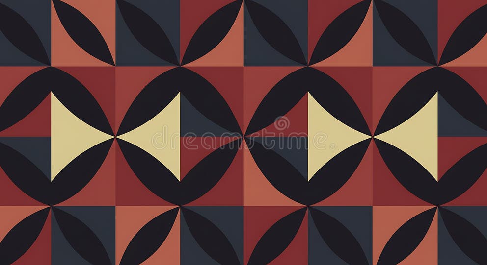Geometric Pattern Featuring a Repetitive Design with Overlapping Curved ...