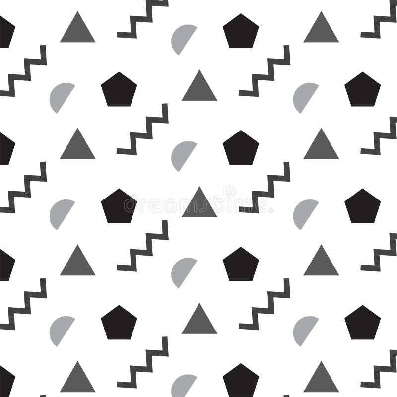 Geometric Pattern Featuring a White Background with Various Black and ...