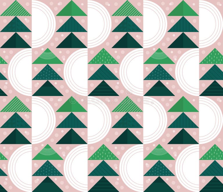 Geometric Pattern with Fir-tree Stock Illustration - Illustration of ...