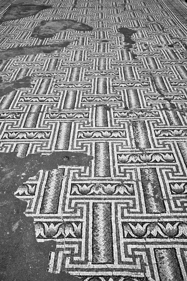 Geometric Pattern of Floor Mosaic of an Ancient House in Paphos Town ...