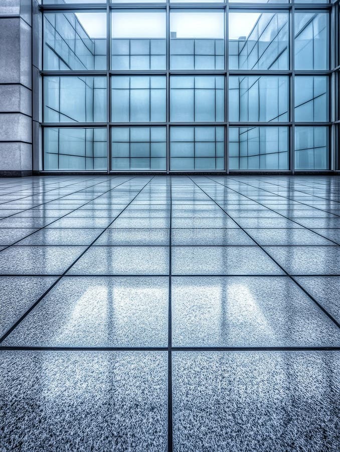 Geometric Pattern of Glass and Steel in a Modern Building Interior ...