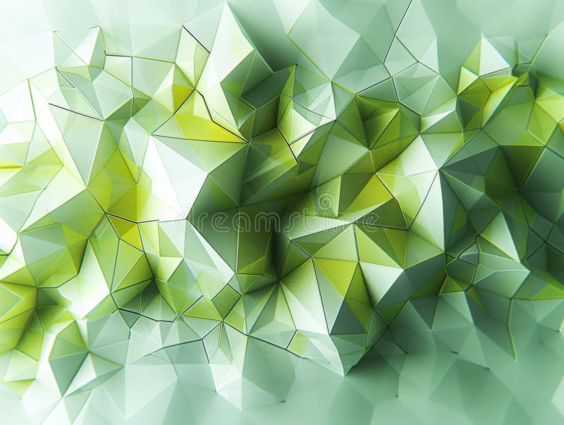 Geometric Pattern with Green and Yellow Triangular Shapes and Urban ...