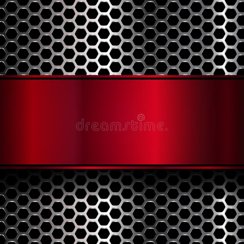 Geometric Pattern of Hexagons with Red Metallic Banner Stock Vector ...