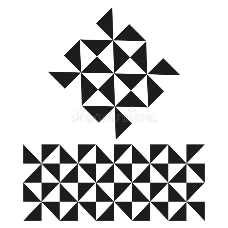 Geometric Pattern Icon. Abstract Triangular Shapes. Vector Black and ...