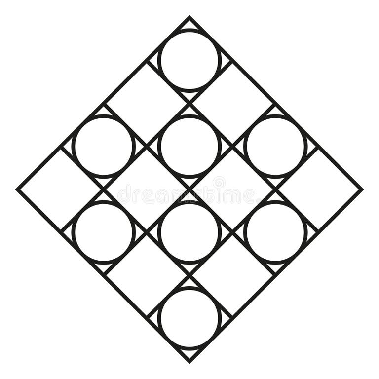 Geometric Pattern Icon. Circle and Square Design. Abstract Black and ...