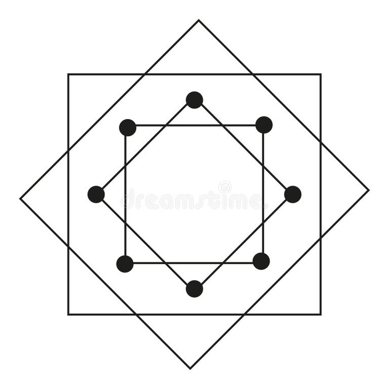 Geometric Pattern Icon. Hexagon Network Vector. Abstract Black Outline ...