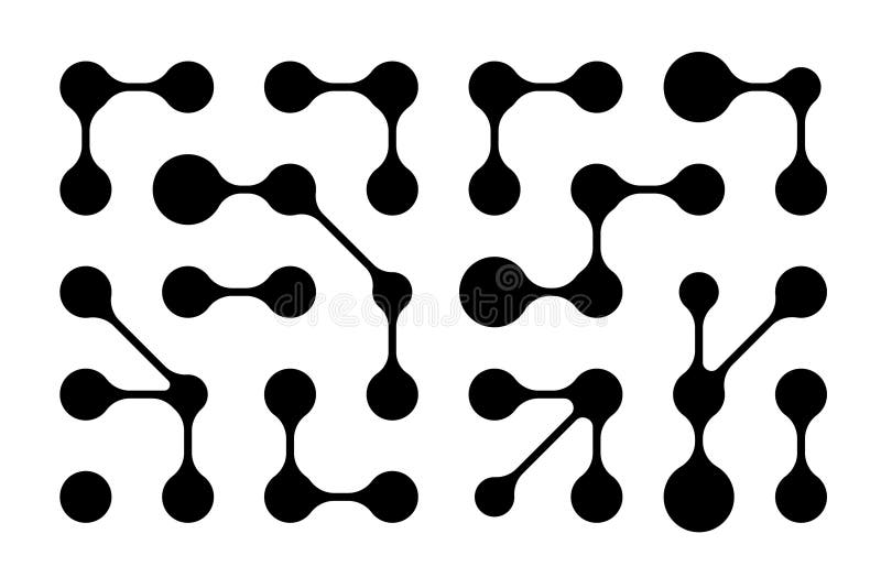 Geometric Pattern of Interconnected Blobs and Dots, Resembling ...