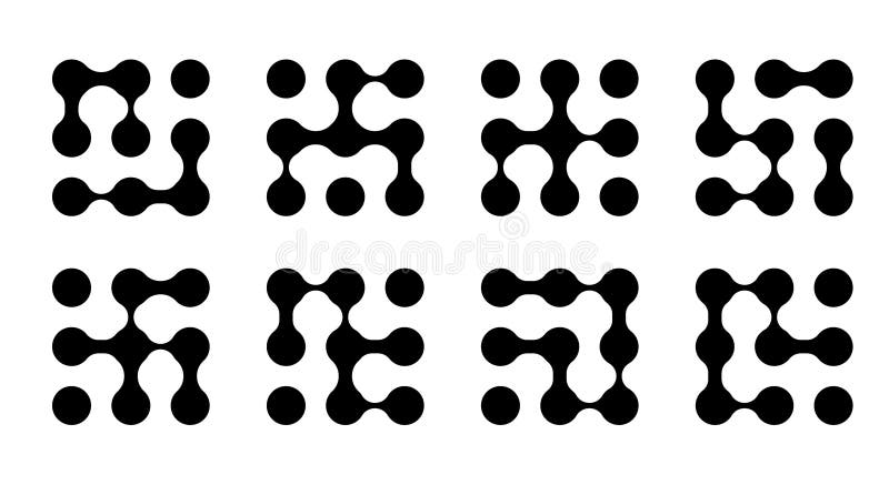 Geometric Pattern of Interconnected Blobs and Dots, Resembling Metaballs. the Fluid Shapes Morph ...