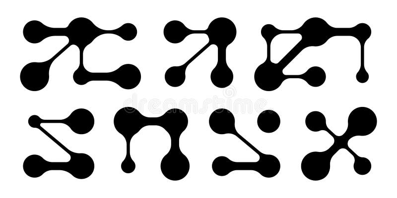 Geometric Pattern of Interconnected Blobs and Dots, Resembling Metaballs. the Fluid Shapes Morph ...