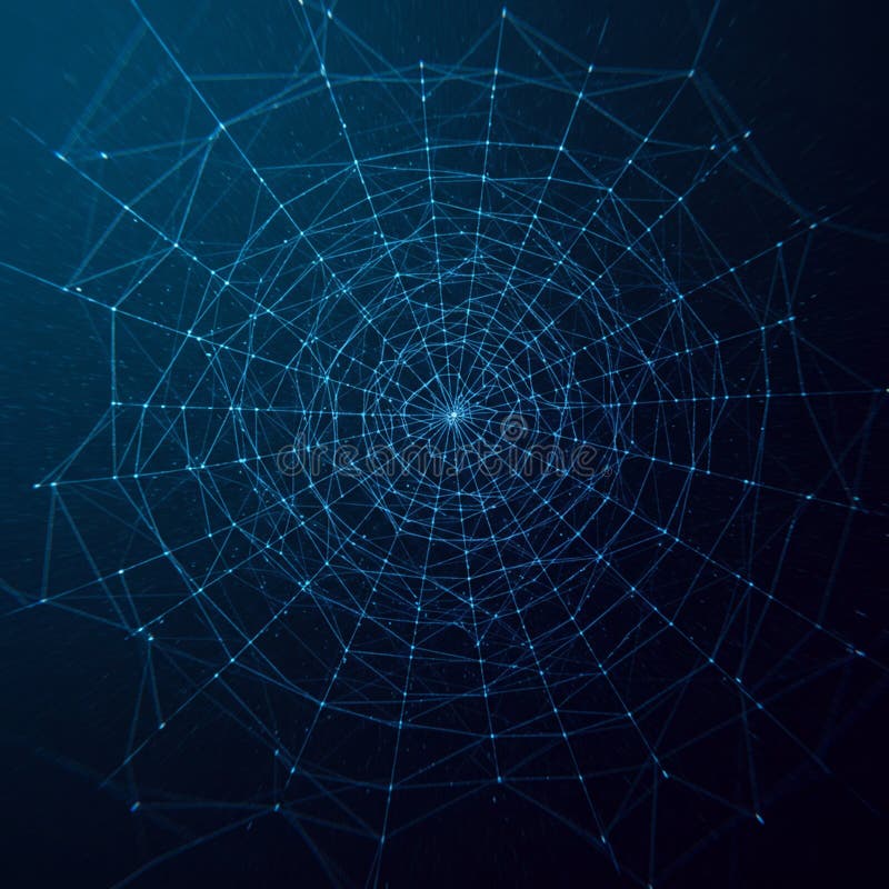 A Geometric Pattern of Interconnected Blue Lines Forms an Intricate ...