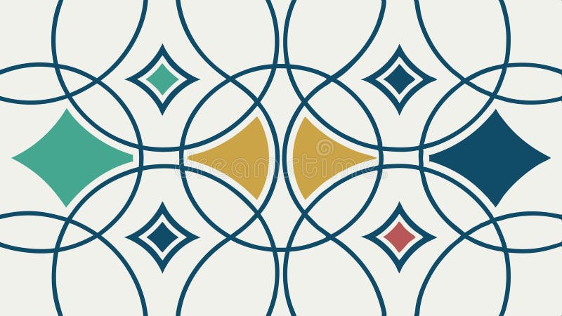 Geometric Pattern of Interconnected Circles in Square Grid Vector Design Generative AI Stock ...