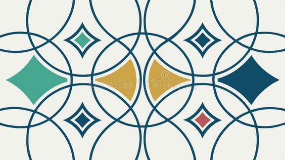 Geometric Pattern of Interconnected Circles in Square Grid Vector ...