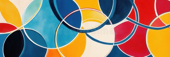 Geometric Pattern of Interlocking Circles with Vibrant Colors Creating ...