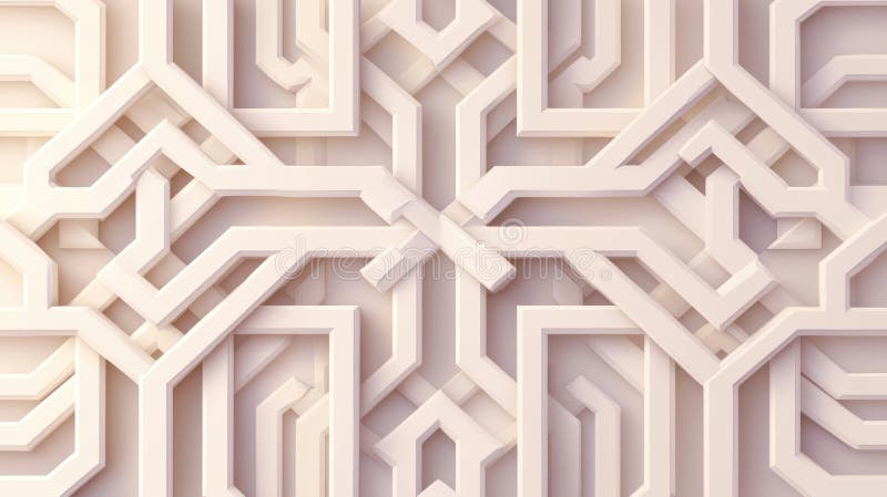 Geometric Pattern Interlocking Shapes Light Beige Color Stock Photos ...