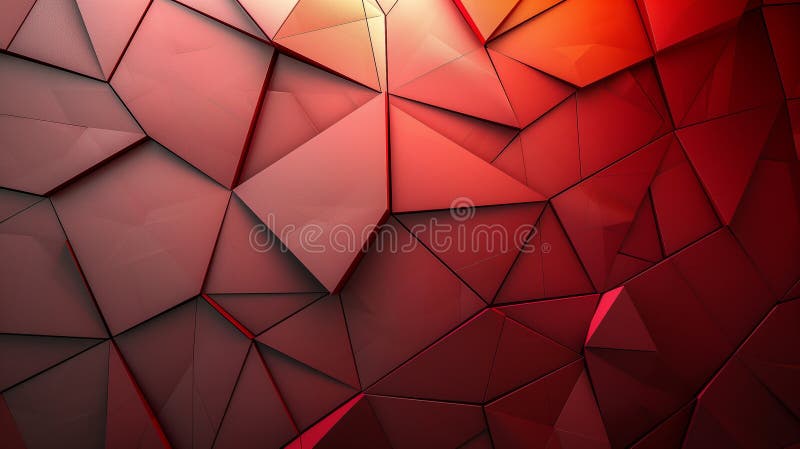 A Geometric Pattern of Interlocking Red Polygons Creates a Bold, Modern ...