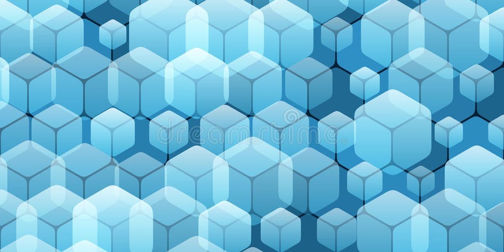 A Geometric Pattern of Intersecting Transparent Cubes of Various Random ...