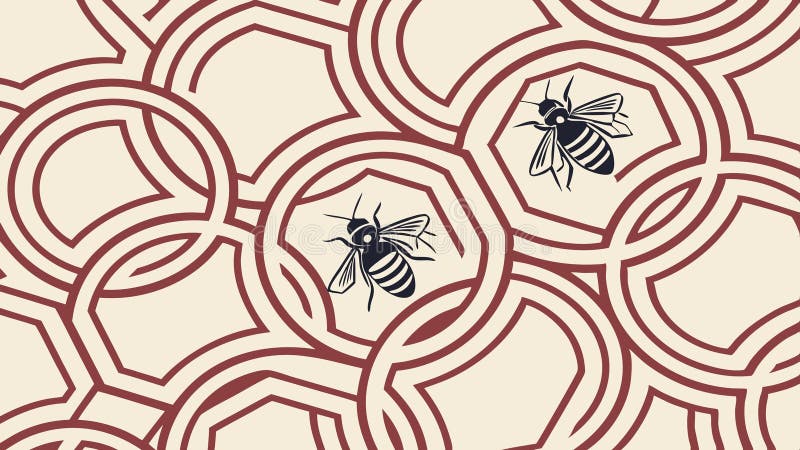 Geometric Pattern of Intertwined Circles with Bees Vector Design ...