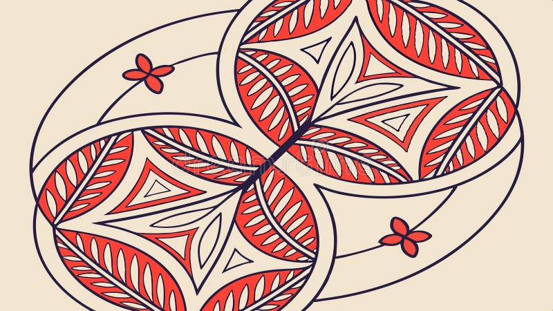 Geometric Pattern with Intertwined Shapes and Butterflies Vector Design ...