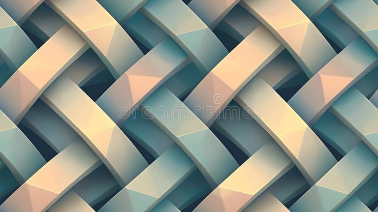 A Geometric Pattern of Interwoven Shapes in Soft Colors, Creating a ...