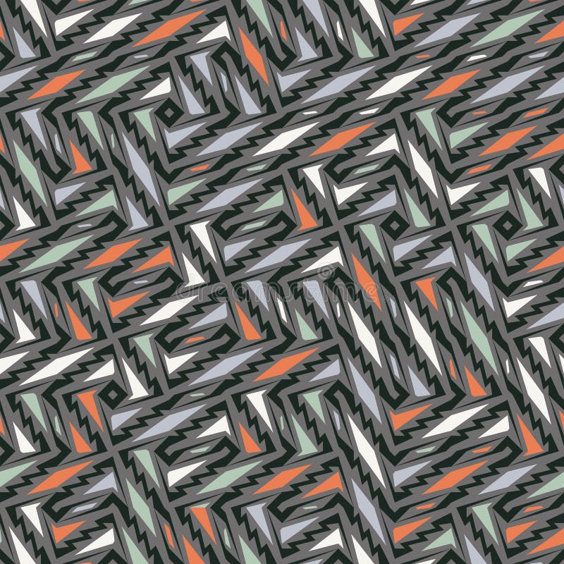 Geometric Pattern with Jagged Lines and Zigzags Stock Vector ...